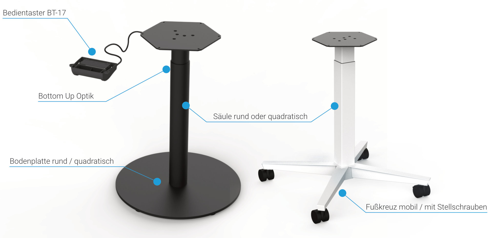 Veyhl: Lift One Einsäuler Gasfeder höhenverstellbar mobil